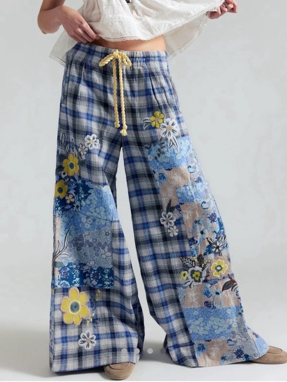 Free People | Pants & Jumpsuits | Free People Brooks Embroidered Wide ...